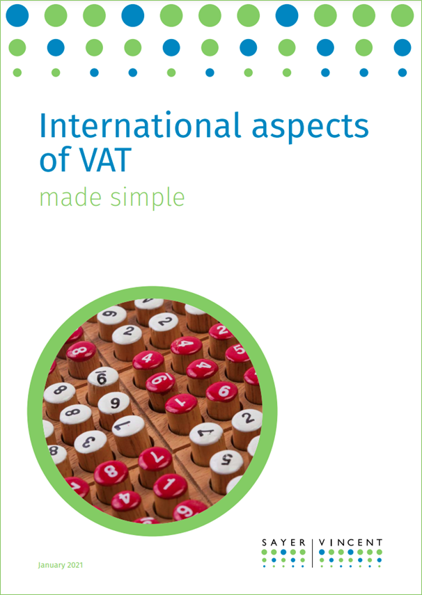 International aspects of VAT made simple - Sayer Vincent